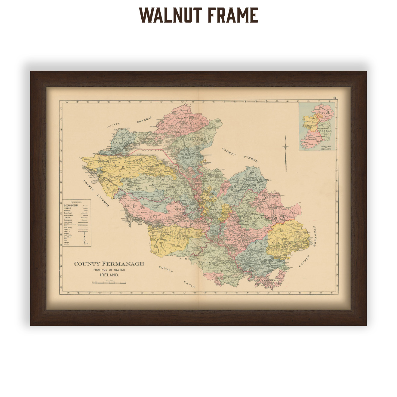 County Fermanagh – Antique Map – Boston Map Company